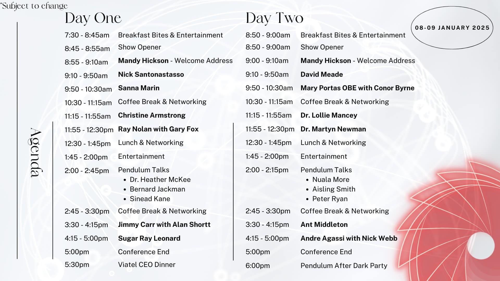 Event Information - Pendulum Summit